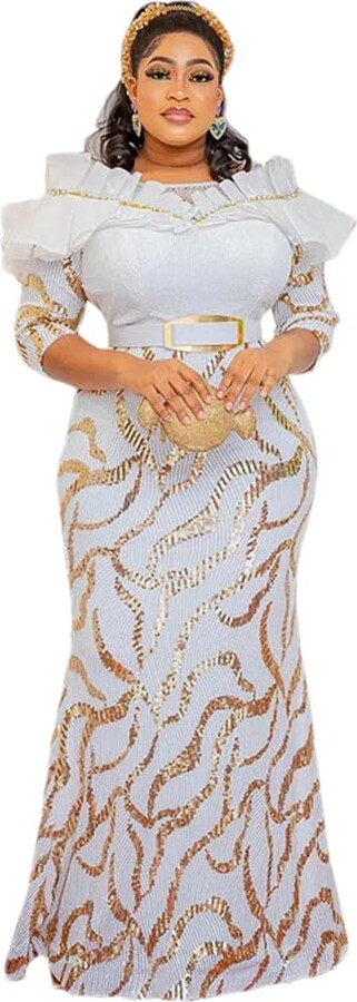 Generic African Bodycon Dress for Women African Elegant Sequined ...