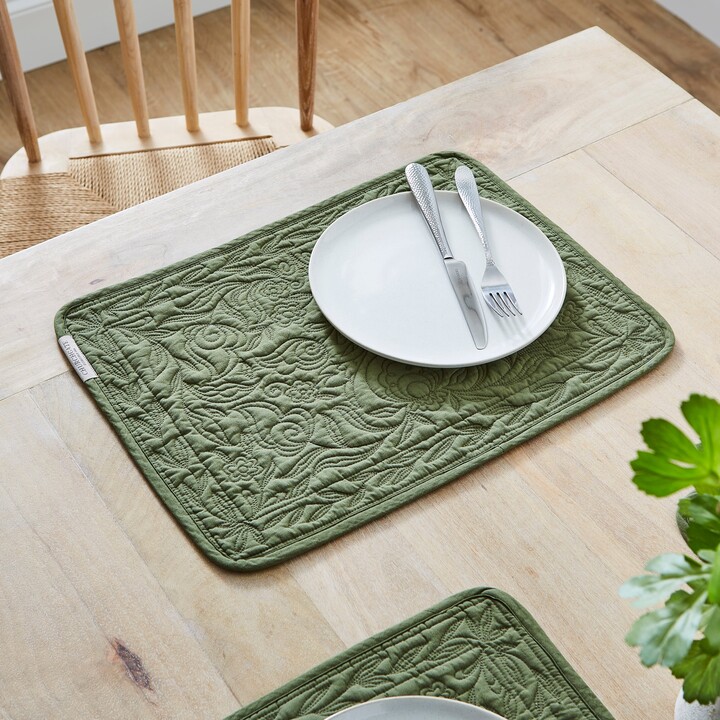 Churchgate Morcott Set of 2 Quilted Placemats Olive (Green) - ShopStyle ...