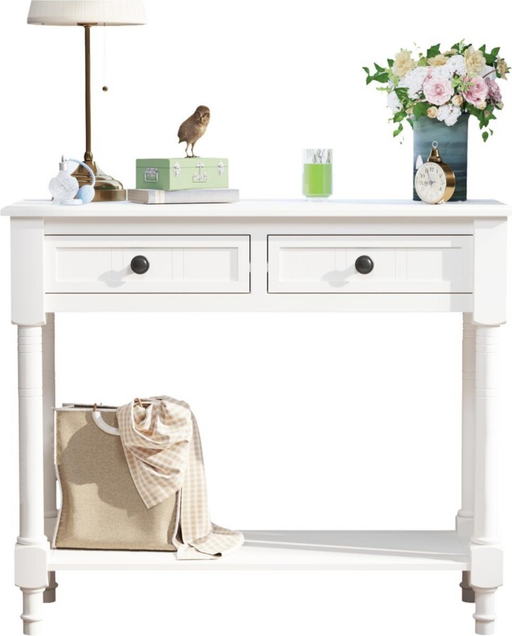 Simplie Fun Console Table Sideboard Wooden Sofa Table With 2 Drawers ...