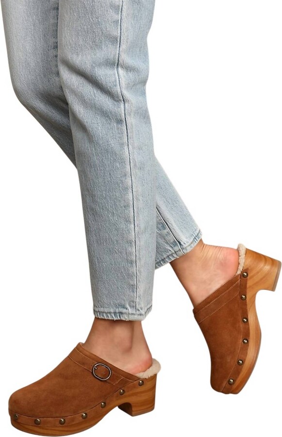 Chinese Laundry Carlie Split Suede Leather Clogs In Brown - ShopStyle