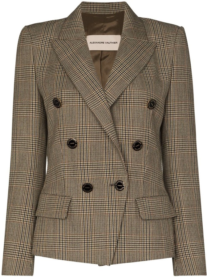 Alexandre Vauthier Double-Breasted Check-Pattern Jacket - ShopStyle