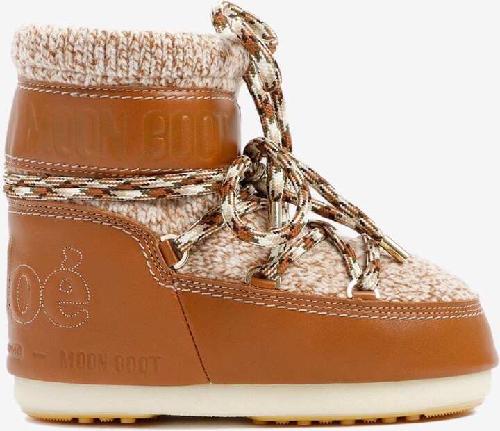 Chloé X Moon Boot Winter Boots in Leather and Shearling - ShopStyle
