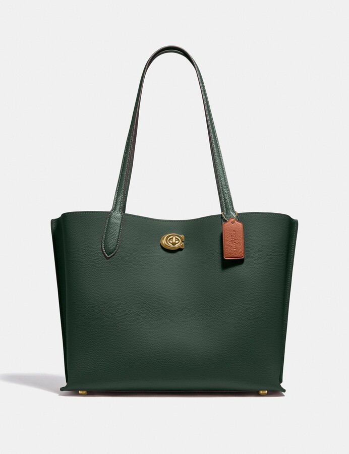Coach Willow Tote In Colorblock With Signature Canvas Interior - ShopStyle