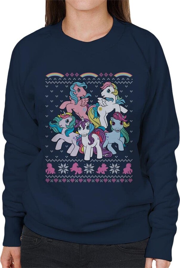 All+Every My Little Pony Christmas Characters Women's Sweatshirt Navy ...