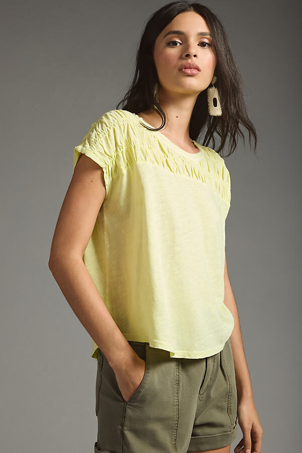 Pilcro Smocked Muscle Tee - ShopStyle T-shirts