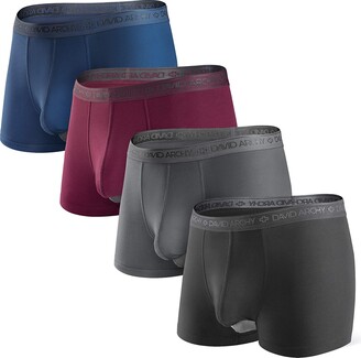 DAVID ARCHY Men's Dual Pouch Underwear Micro Modal Trunks Separate ...