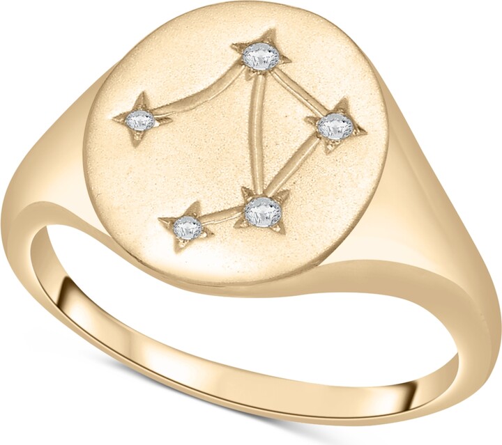 Wrapped Diamond Libra Constellation Ring (1/20 ct. t.w.) in 10k Gold ...