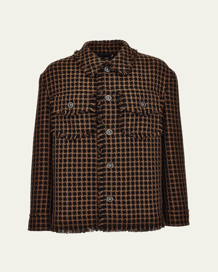 Versace Men's Medusa Tweed Overshirt - ShopStyle Long Sleeve Shirts