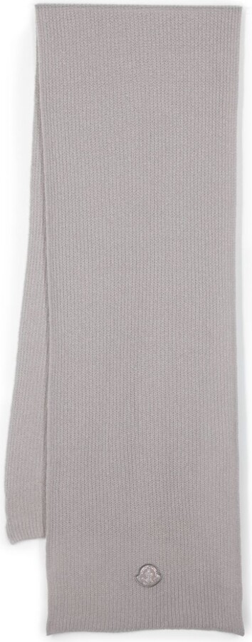 Moncler Logo-Patch Ribbed-Knit Scarf - ShopStyle Scarves & Wraps