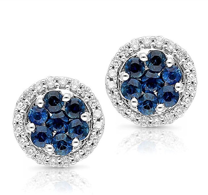 Kallati 14K 1.15 Ct. Tw. Diamond & Blue Sapphire Earrings - ShopStyle