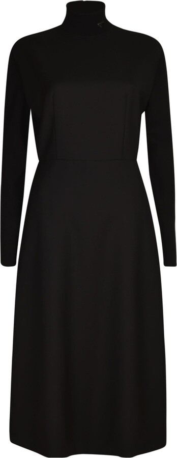 Prada Neck Plaque Logo Dress - ShopStyle