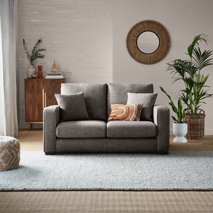 Dunelm Carson Deep Sit Chunky Weave 2 Seater Sofa Grey - ShopStyle