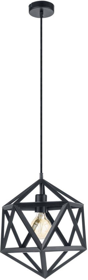 Loops Hanging Ceiling Pendant Light Black Prism 1 x 60W E27 Modern ...