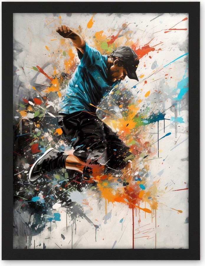 Artery8 Wall Art Print Parkour Jump Urban Sport Paint Splat Action Shot ...