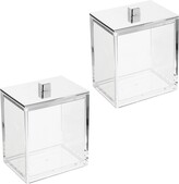 mDesign Plastic Rectangle Apothecary Jar Storage Canister, 2 Pack ...