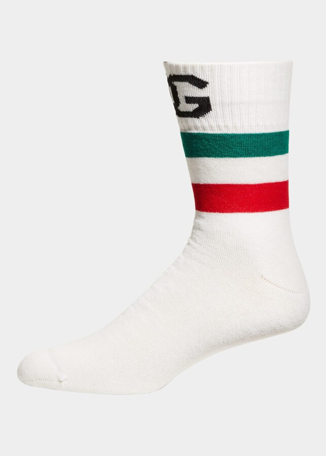 Dolce & Gabbana Men's Cotton-Stretch Logo Crew Socks - ShopStyle
