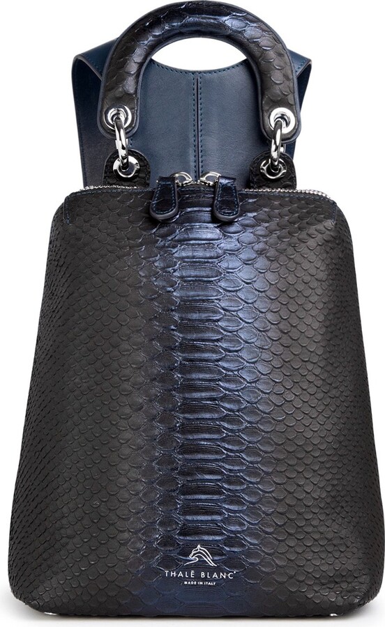 Thale Blanc - Racer Mini Backpack In Midnight Blue Snake - ShopStyle