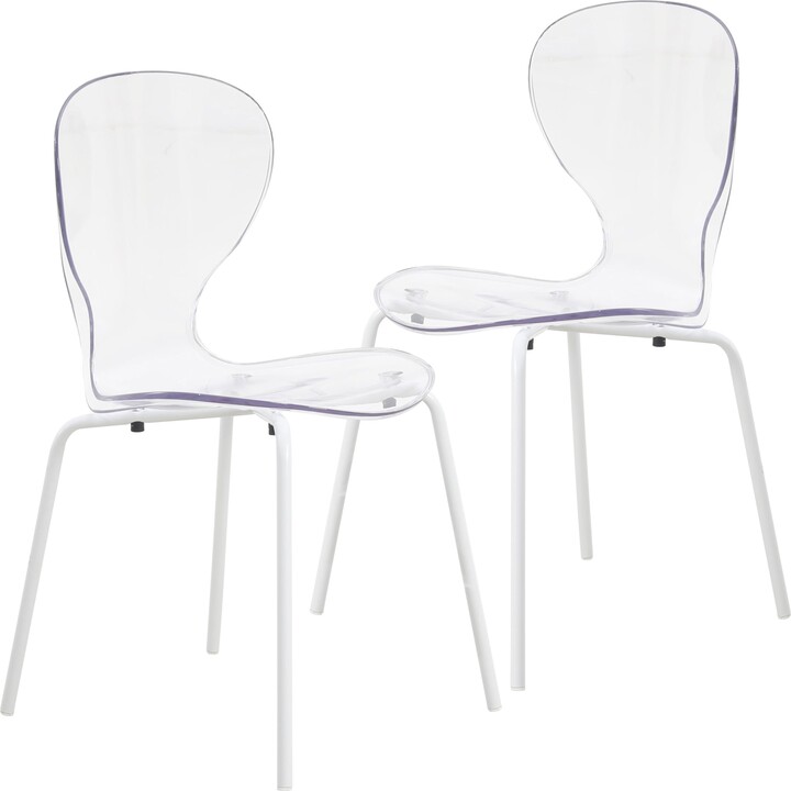 LeisureMod Dining Chair Stackable Curved Back and Waterfall Edge Seat ...