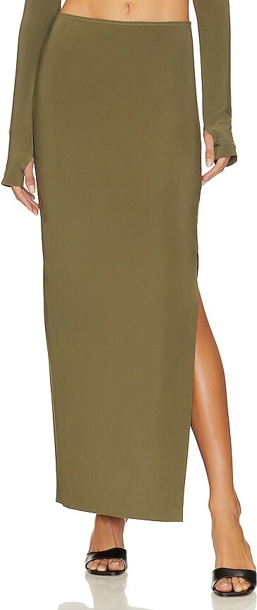 Norma Kamali Side Slit Long Skirt - ShopStyle