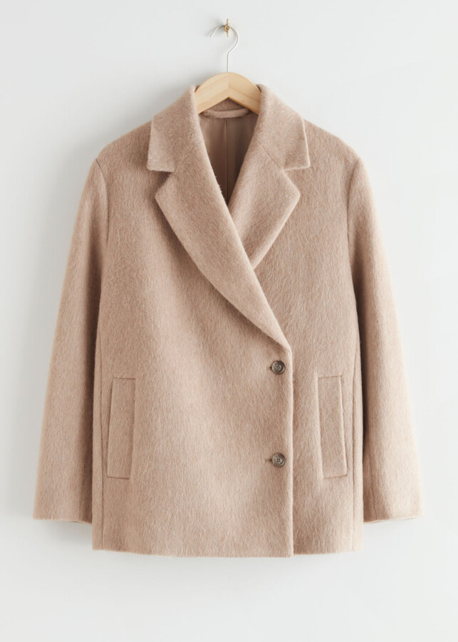 And other stories Oversized Overlapping Wool Jacket - ShopStyle
