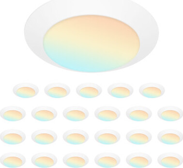 MW LIGHTING 24 Pack 4 Inch LED Disk Lights,Dimmable Flush Mount Ceiling ...