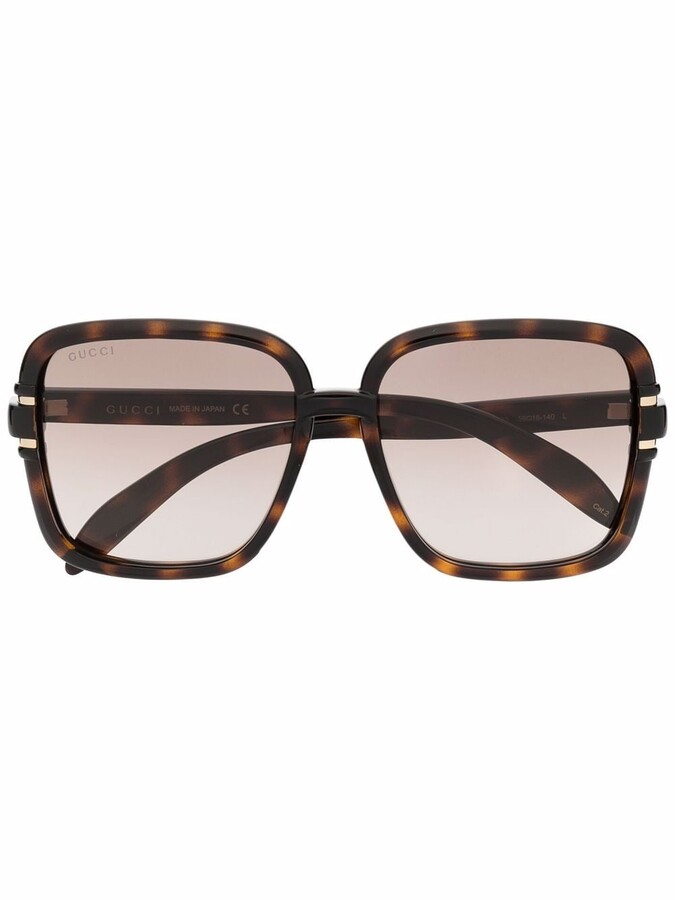 Gucci Eyewear Tortoise-Shell Oversized Sunglasses - ShopStyle
