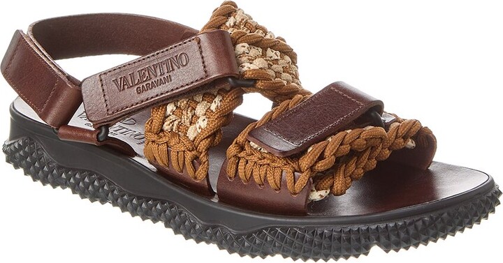 Valentino Rope & Leather Sandal - ShopStyle
