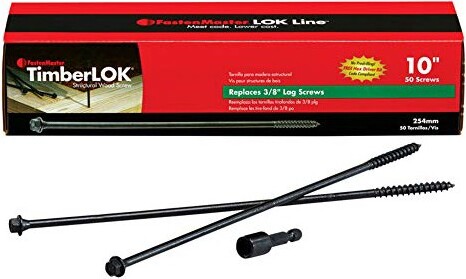 FastenMaster TimberLok 10 in. L Hex E-Coat Structural Wood Screws 50 pk ...