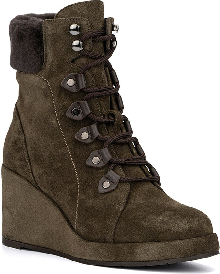 Aquatalia Inna Weatherproof Suede & Shearling Boot - ShopStyle