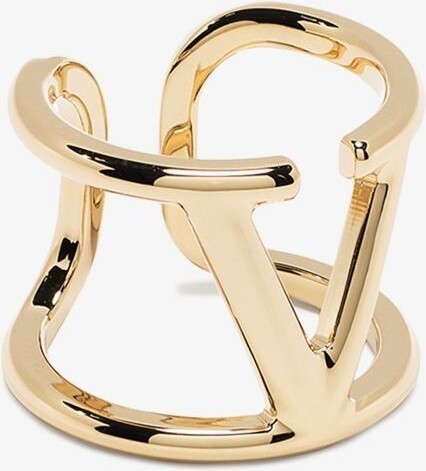 Valentino Garavani Gold Tone VLogo Signature Ring - ShopStyle