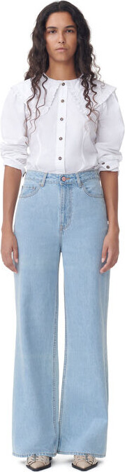 Ganni Rigid Denim Rigid Denim Magny - ShopStyle Straight-Leg Jeans