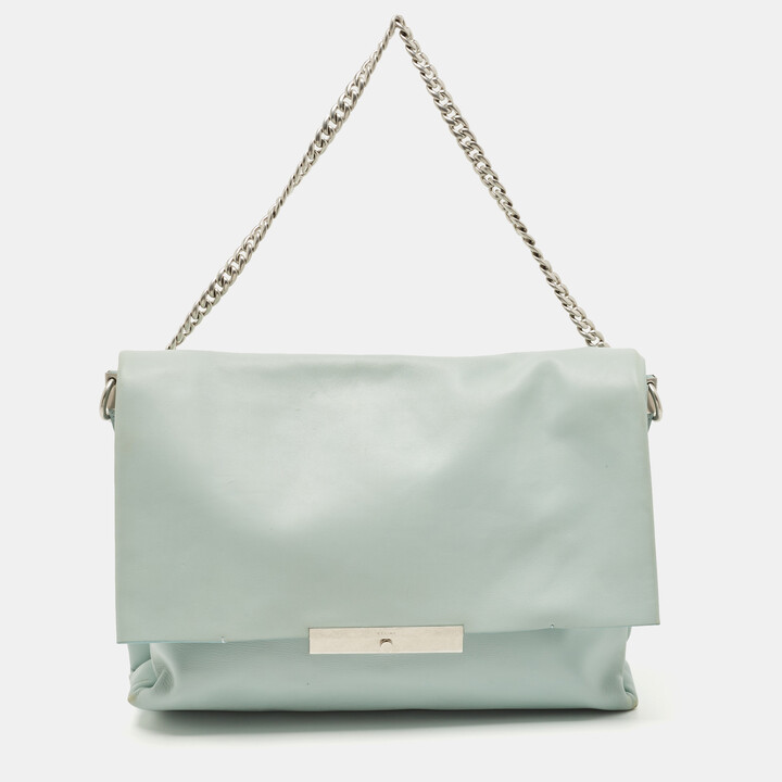 Celine Light Blue Leather Blade Flap Shoulder Bag - ShopStyle