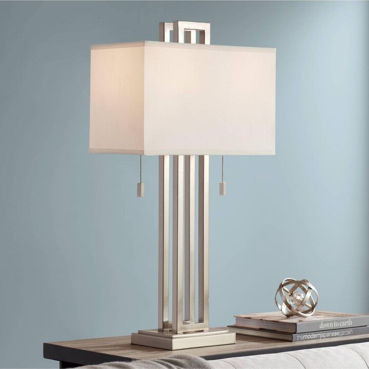 Possini Euro Design Gossard Modern Table Lamp 30" Tall Brushed Nickel ...