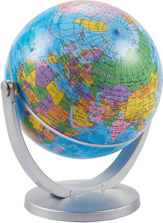 Juvale World Globe - 4-inch Globe of The World with Stand, Spinning ...
