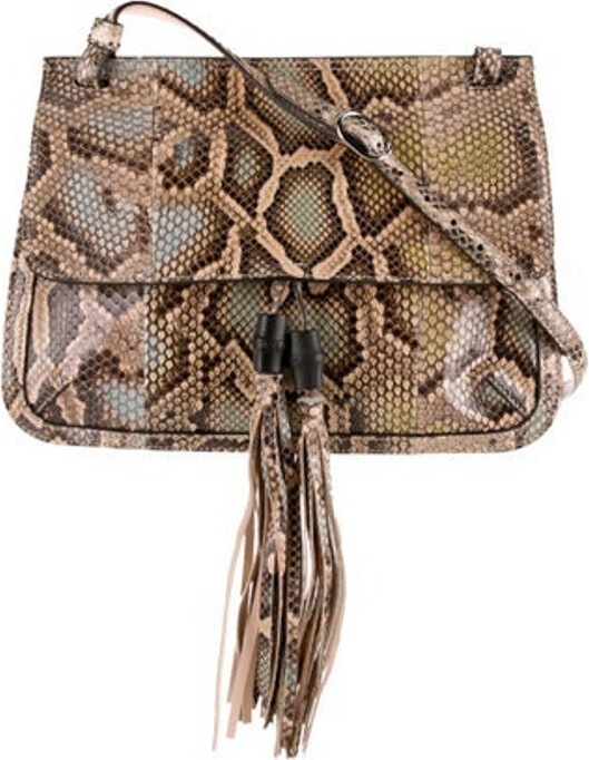 Gucci Python Medium Bamboo Daily Flap Shoulder Bag - ShopStyle