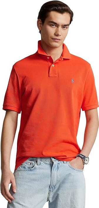 Polo Ralph Lauren Classic Fit Mesh Polo Shirt (Cadmium) Men's Clothing - ShopStyle