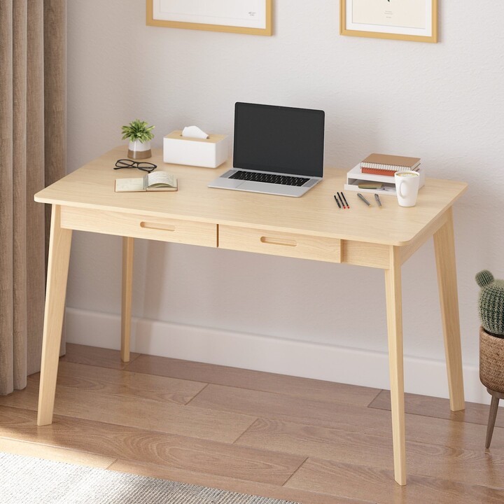 Timechee 47.2”W Desk Simple Computer Desk For Small Room With Solid ...