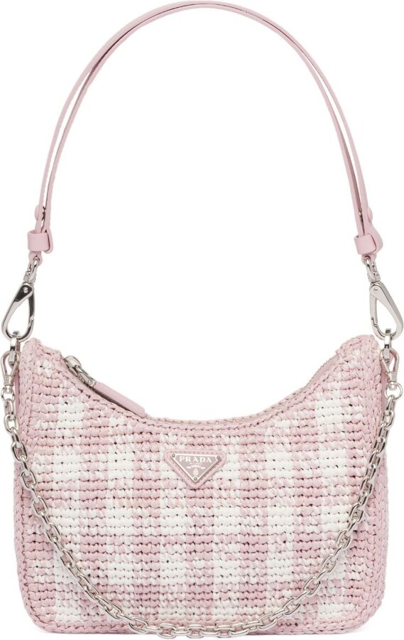 Prada Triangle-Logo Raffia Mini Bag - ShopStyle