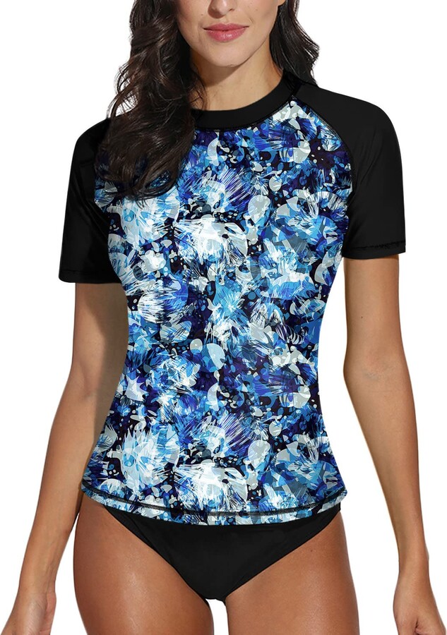 BesserBay Women Summer Surfing Rash Vest UV Protection UPF 50+ Quick ...