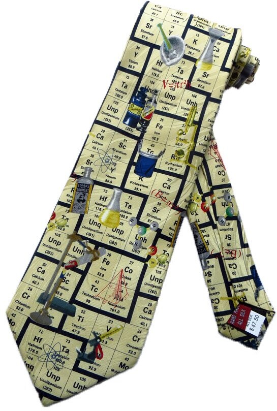 Museum Artifacts Mens Periodic Table of Elements Necktie - Beige - One ...