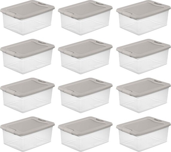 Sterilite 15 Quart Clear Plastic Stackable Storage Bin Container Box ...
