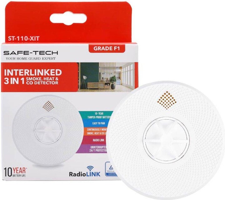 Living and Home 3 in 1 Multi Sensor Interlinked Fire Alarm, Smoke, Heat ...