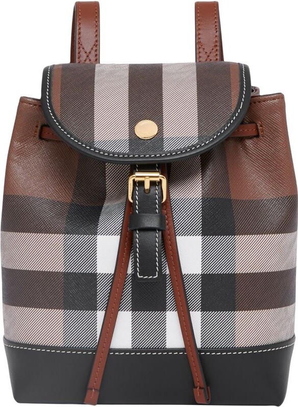 Burberry Mini Leather Check Backpack - ShopStyle