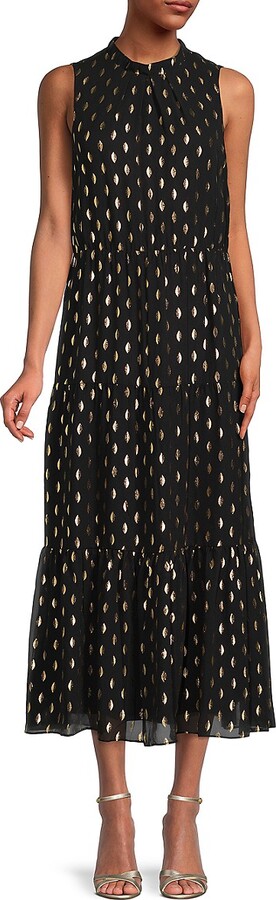 Donna Ricco Mockneck Tiered Maxi Dress - ShopStyle