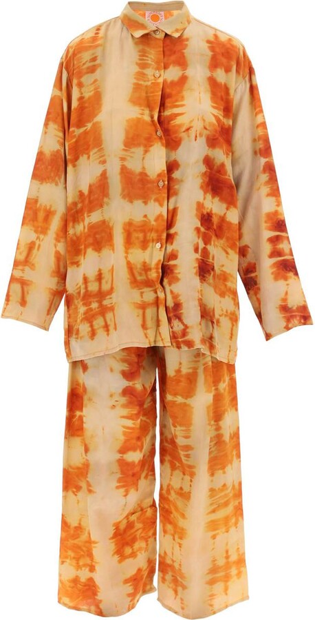 SUNCHASERS Sun chasers 'shibori' silk shirt and pants set - ShopStyle ...