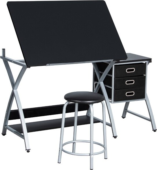 Yaheetech Adjustable Drafting Table Drawing Station Black - ShopStyle