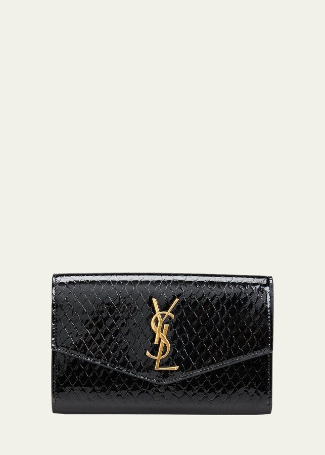 Saint Laurent Uptown Wallet on Chain in Python Embossed Leather - ShopStyle
