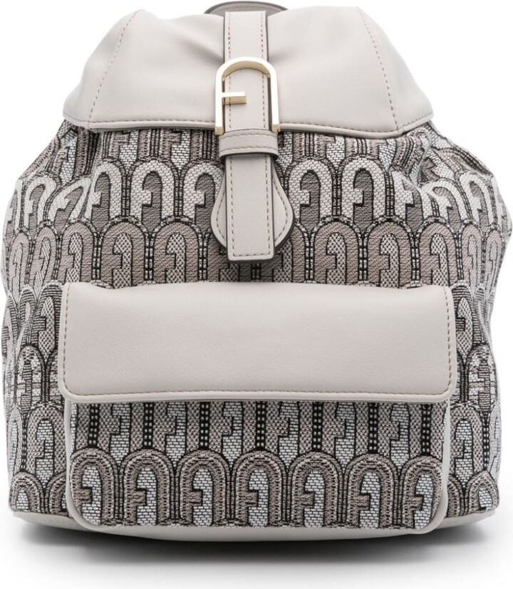 Furla Flow logo-jacquard backpack - ShopStyle