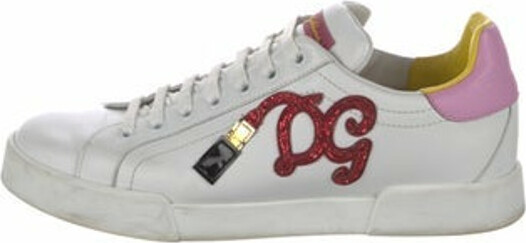 Dolce & Gabbana Leather Printed Sneakers - ShopStyle