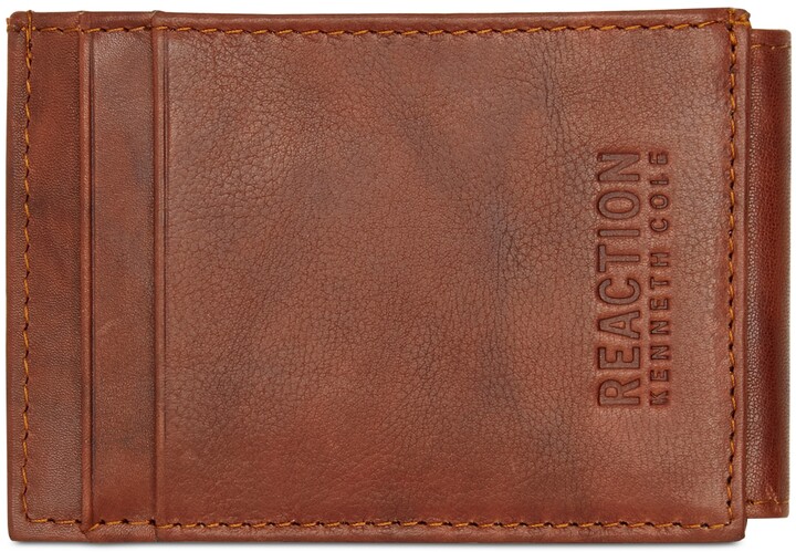 Kenneth Cole Reaction Men's Crunch Magnetic Front-Pocket Leather Wallet ...